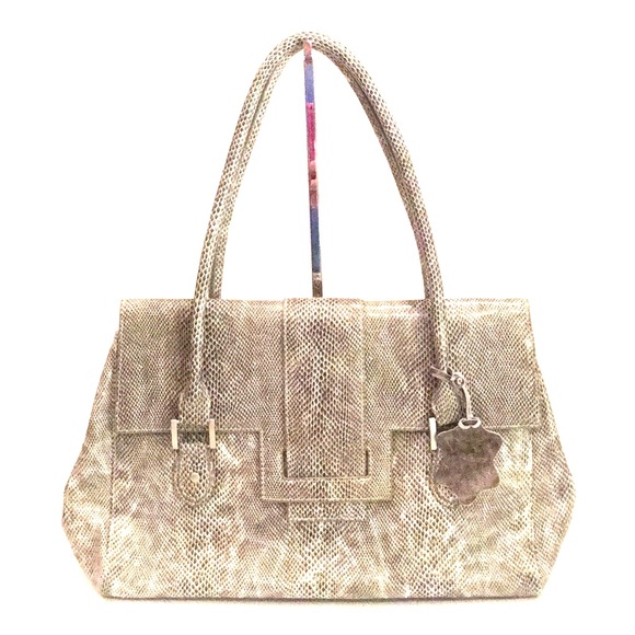 Charlie Lapson | Bags | Charlie Lapson Leather Bag Wfaux Snakeskin ...